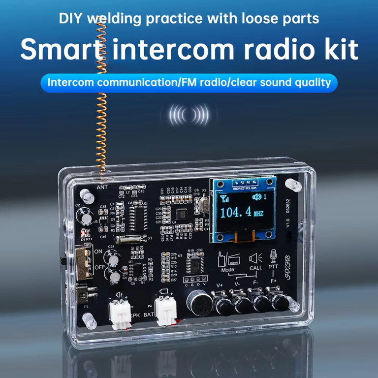 DIY Walkie Talkie FM Radio Electronic Kit Adjustable Frequency 87 ...